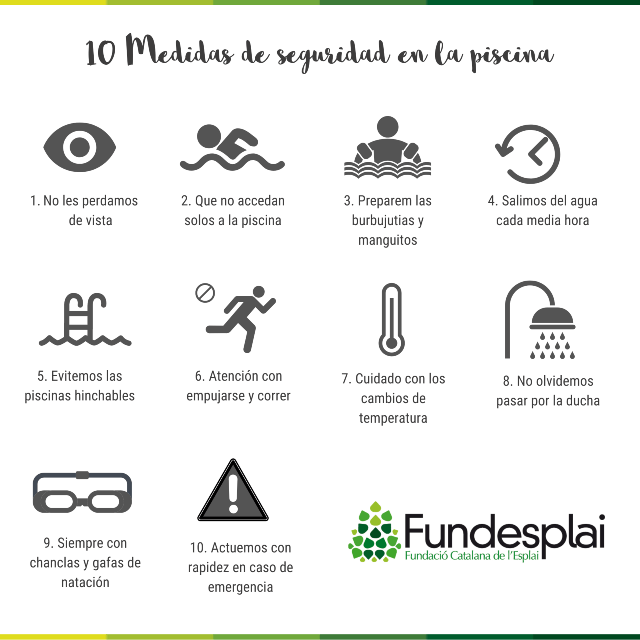 10 medidas de seguridad en la piscina - Fundesplai Món Escolar