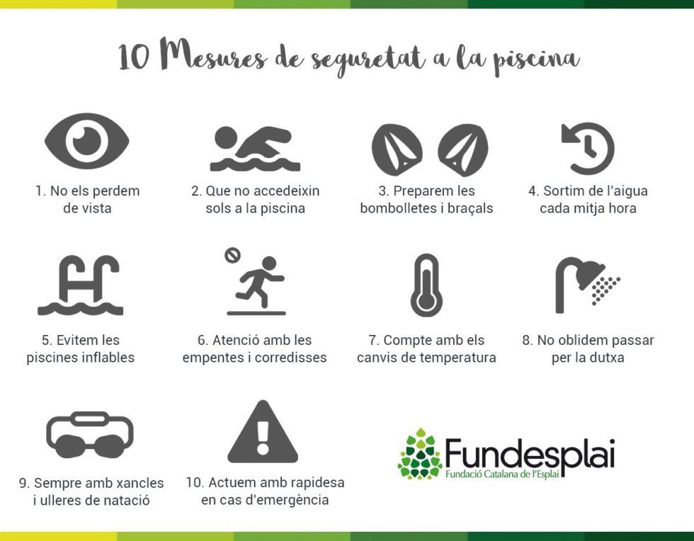 10 medidas de seguridad en la piscina - Fundesplai Món Escolar